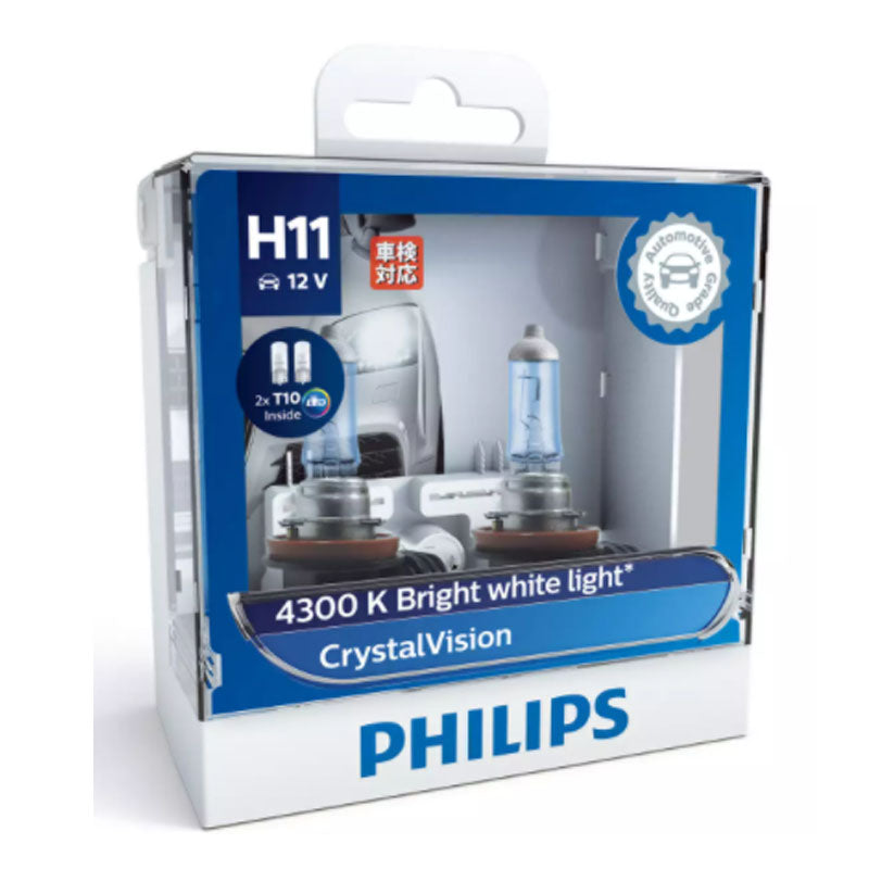 Philips 12362CVSL Crystal Vision H11 Halogen Upgrade Globes Twin Pack ...