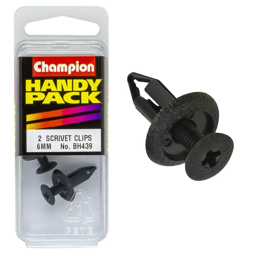 Champion Pack of 2 Black Scrivets with 15mm Head and 18mm Length, to ...