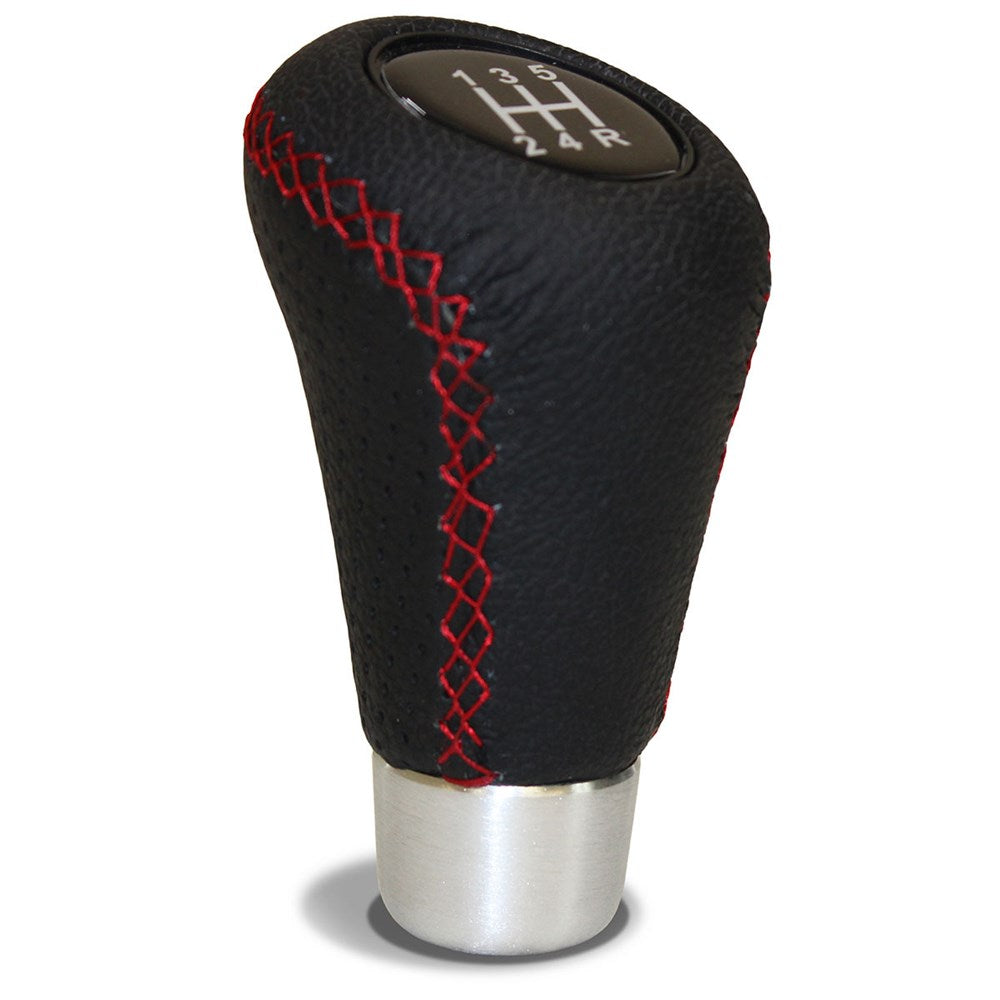 SAAS SGKBR Black Leather Red Stitch Gear Knob with 8 Shift Pattern ...