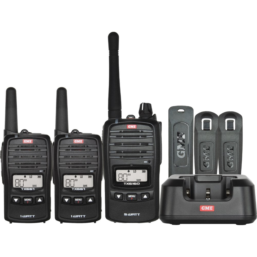 GME 5/1 Watt UHF CB Handheld Radio Family Pack (1x TX6160X, 2x TX667 ...