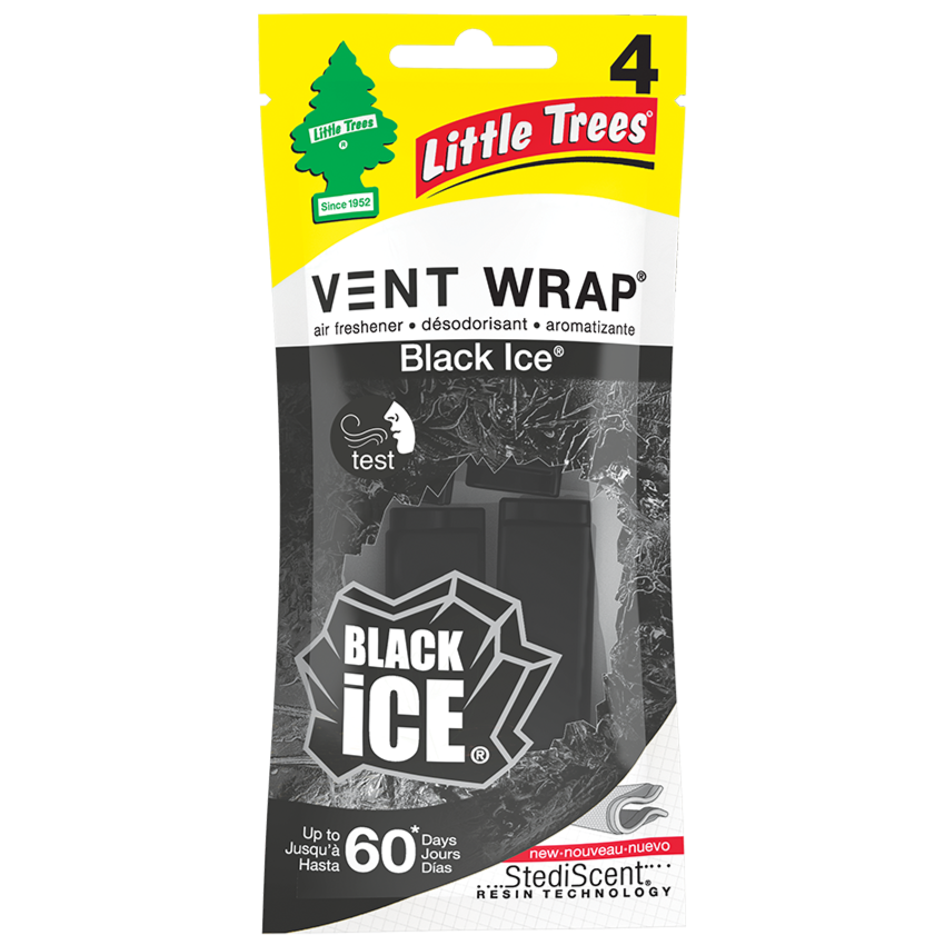 Little Trees Air Freshener Vent Wrap 4Pk -Black Ice 52731