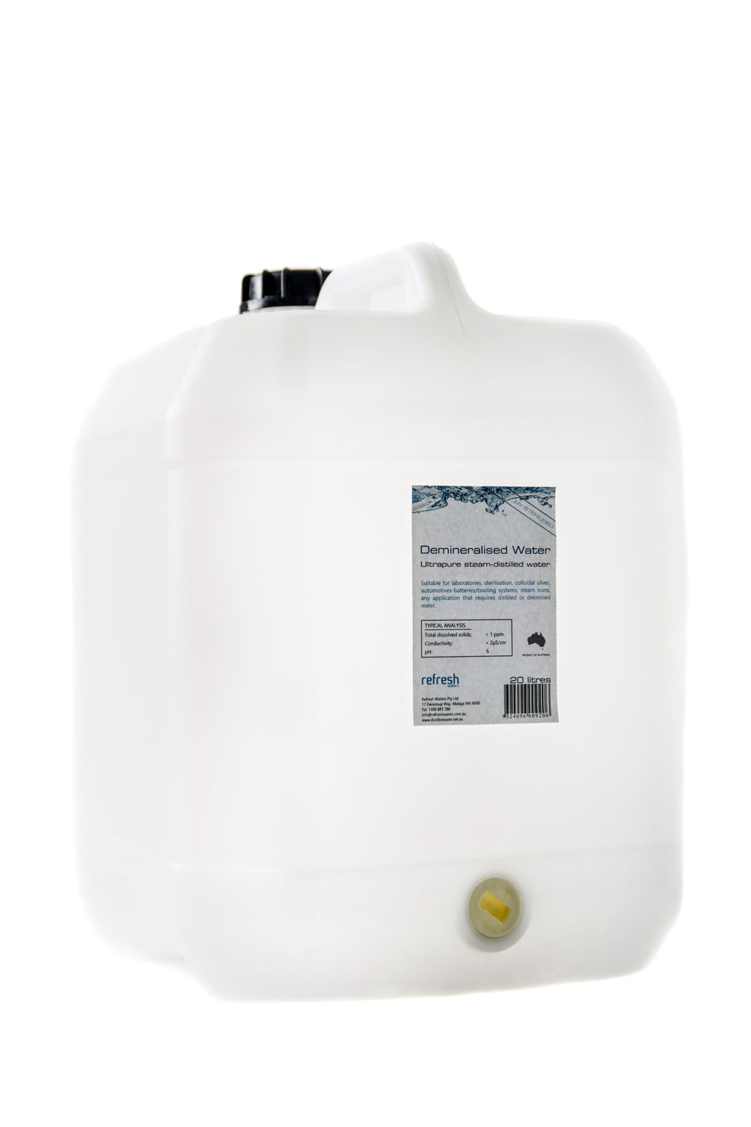 Refresh Demineralised Water 20L Ultra Pure Steam Distilled Water ...