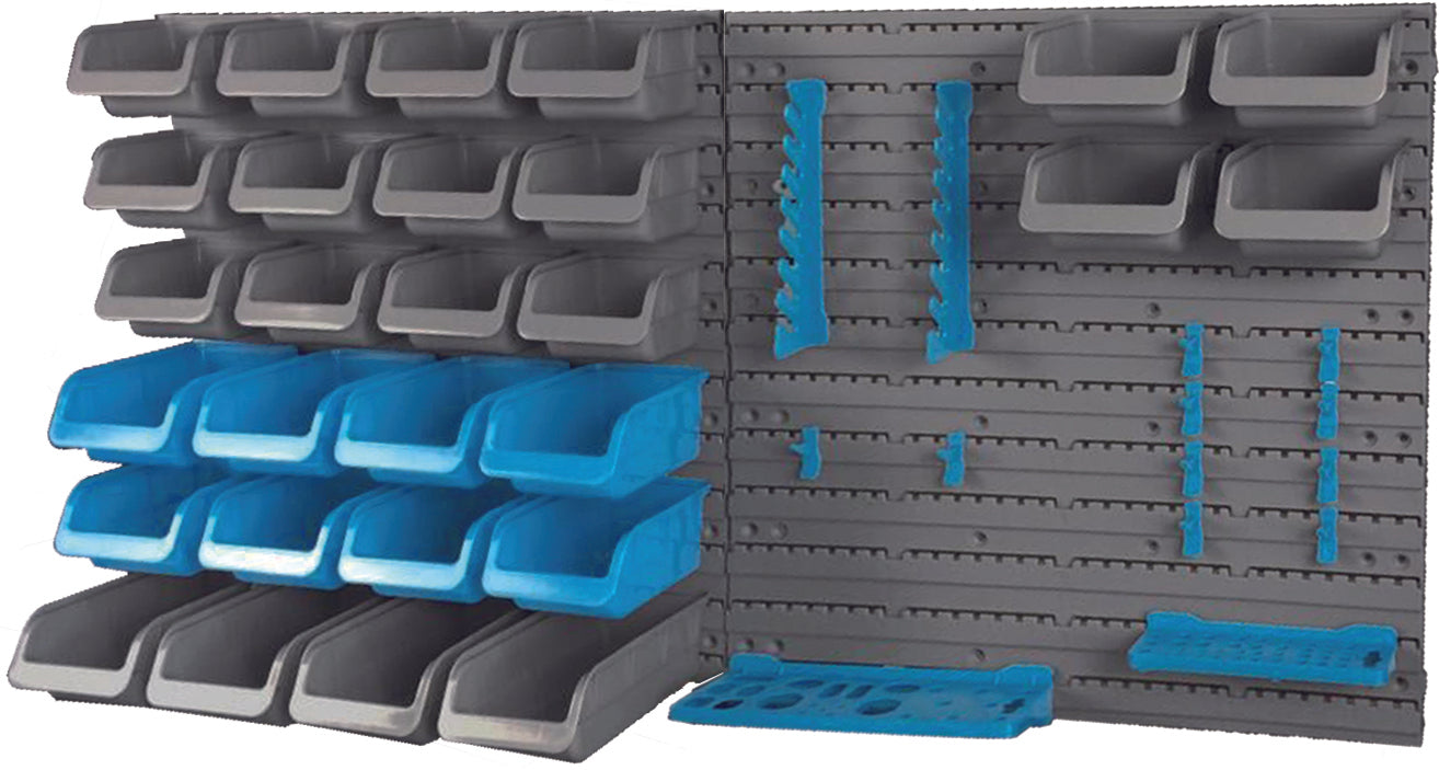 PKTool 43 Piece Wall Mounted Storage & Tool Rack Set - PT80930