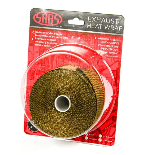 SAAS Exhaust Wrap Basalt Titanium 50mm (2in) x 10m - SHWT5010 | Auto One