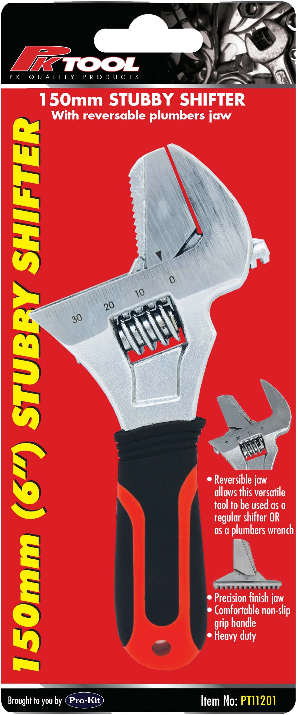 PK Tools 150Mm Stubby Shifter Rotatable Jaw PT11201