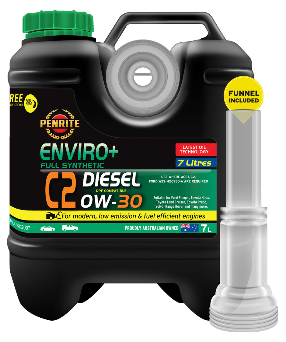 Penrite Enviro+ C2 Full Synthetic 0W-30 Engine Oil, 7L - EPLUSC2007